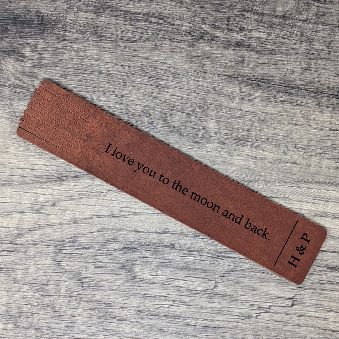 Personalised Romantic Full Leather Bookmark - Valentine's Day Present ...