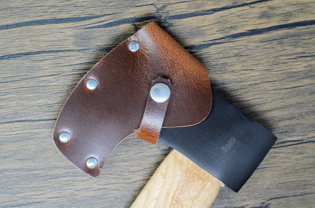 Full Grain Leather Hatchet Axe Cover Safety Sheath in Antique Brown - Etsy