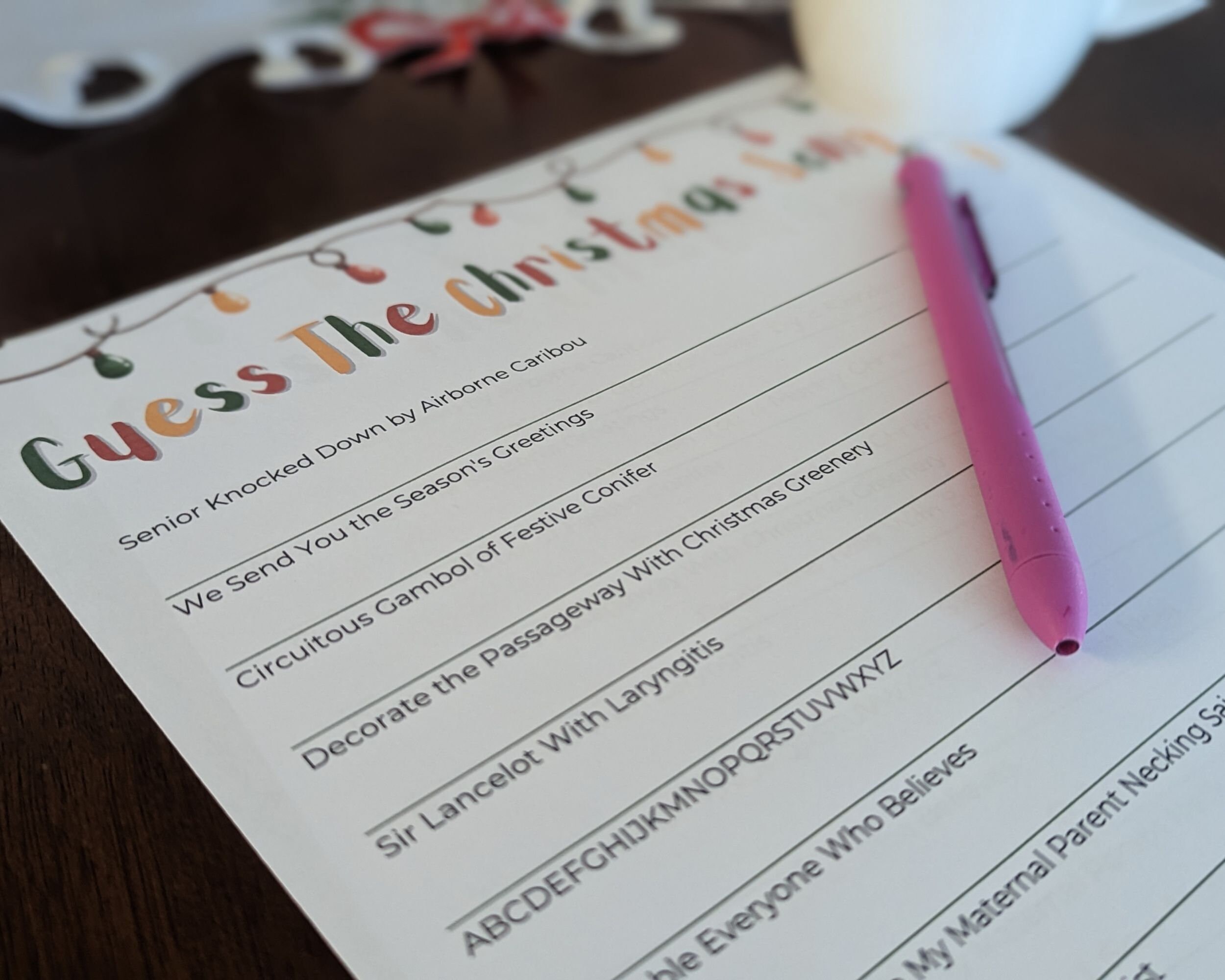 Guess the Christmas Carol Game for Office Christmas Party, Friendsmas ...