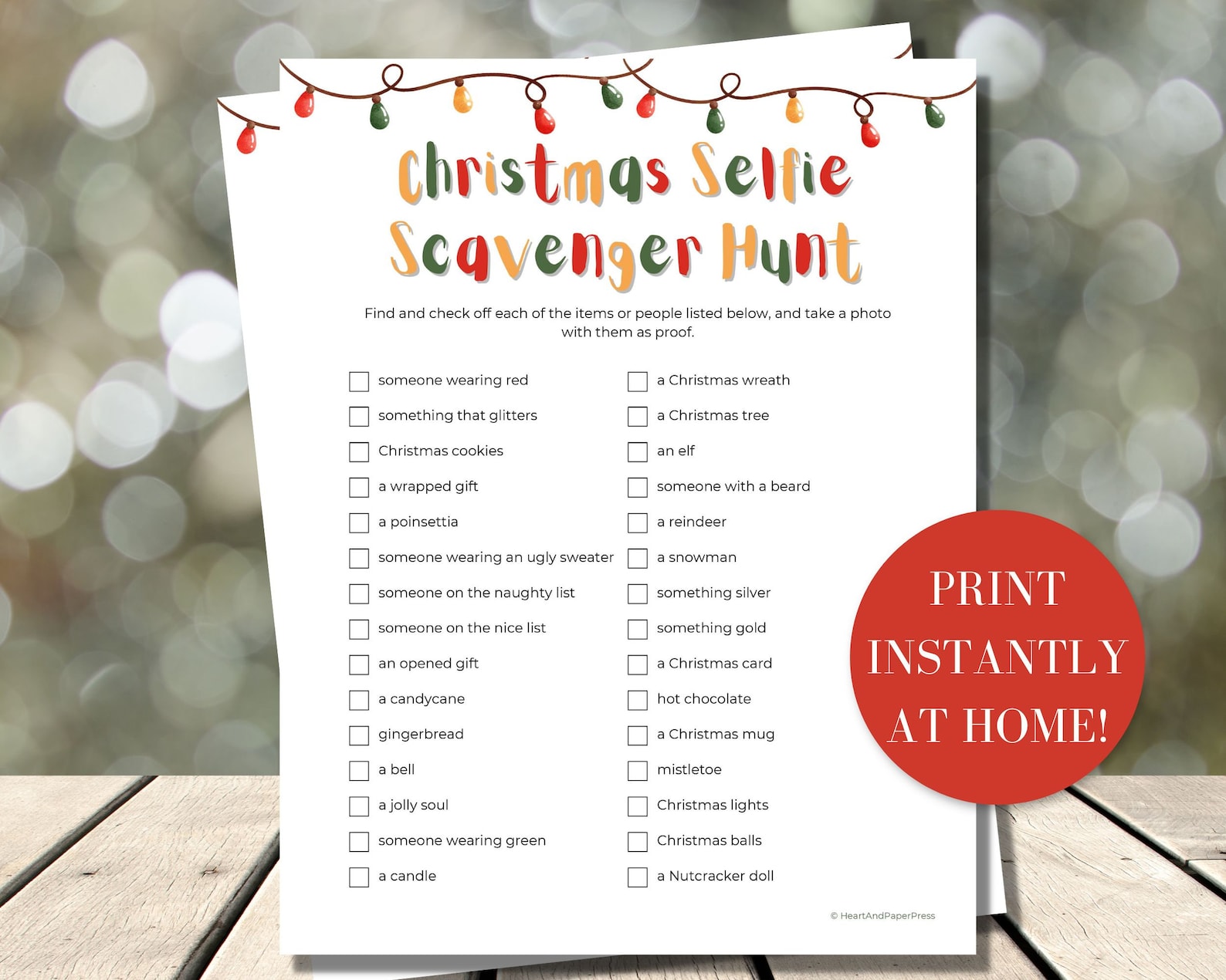 Christmas Scavenger Hunt / Photo Scavenger Hunt for Christmas Party ...