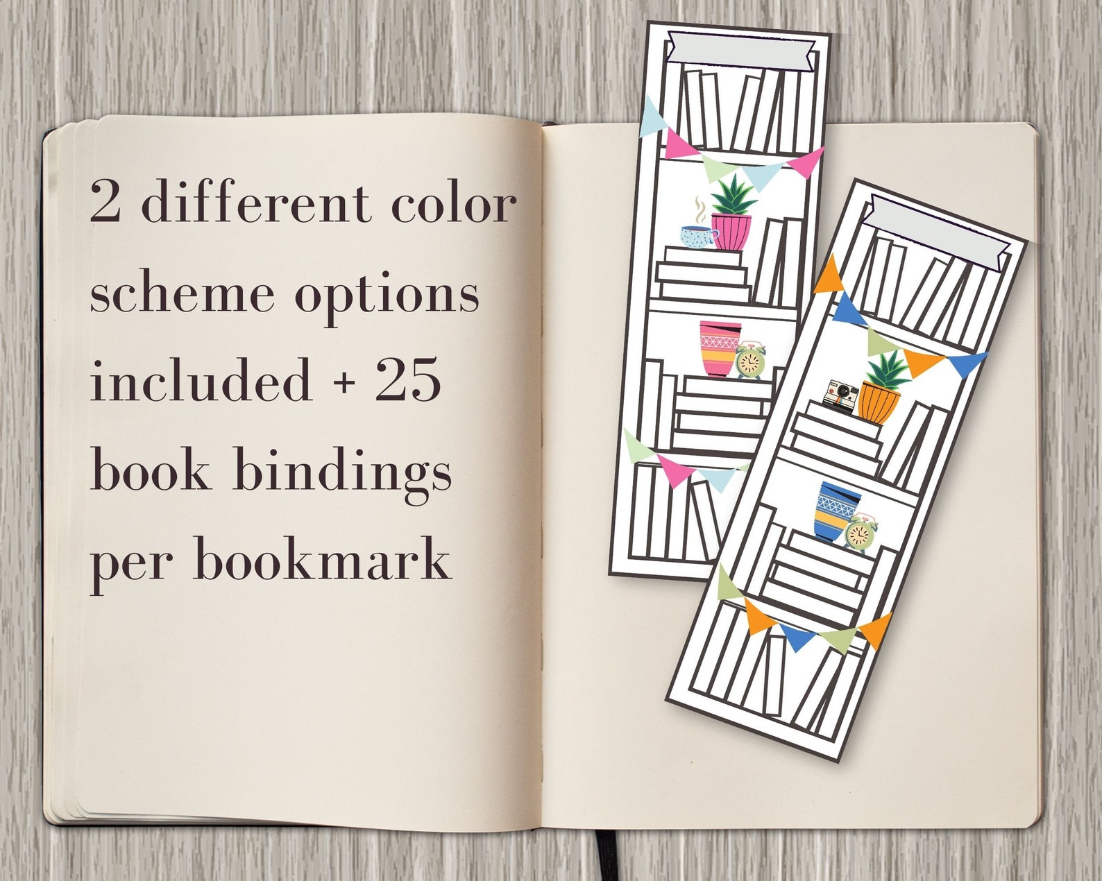 4 Reading Tracker Bookmarks With Bookshelf & Vintage Library Card to ...