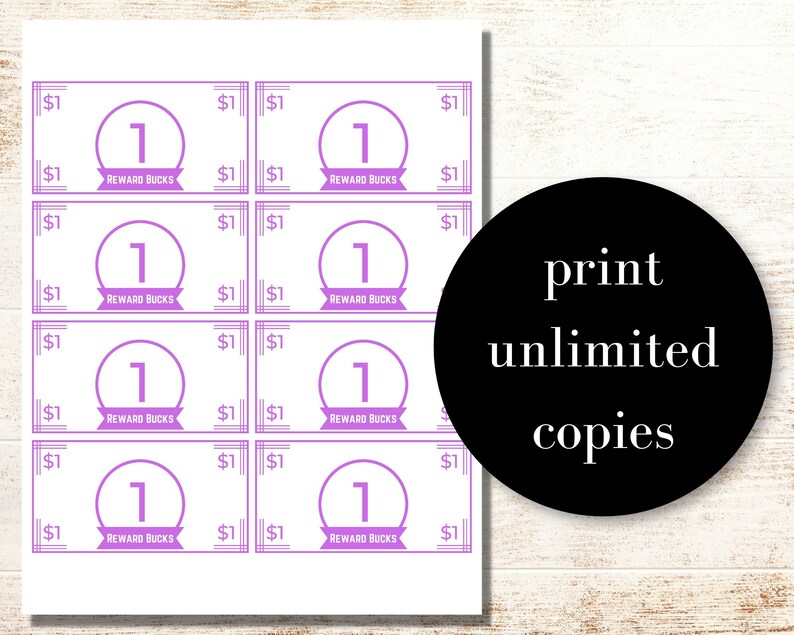 Mom Bucks Printable Play Money for Your DIY Reward System - PDF ...