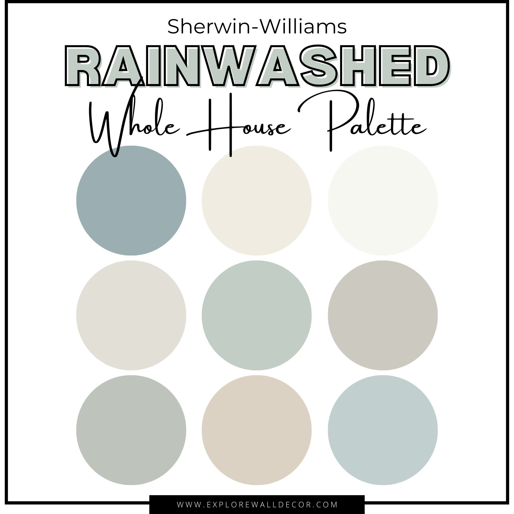 Sherwin Williams Rainwashed Paint Palette, Whole House Paint Palette ...