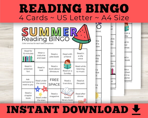 Summer Reading Bingo PRINTABLE Summer Reading Challenge for - Etsy