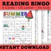 Summer Reading Bingo PRINTABLE, Summer Reading Challenge for Kids ...