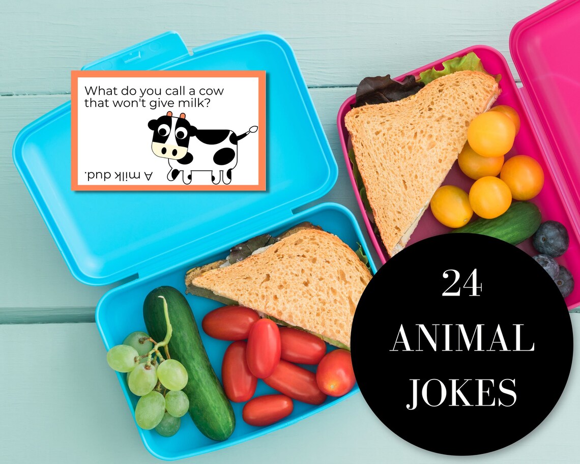 Animal Lunchbox Notes for Kids, Printable Lunch Box Jokes, Lunch Notes ...