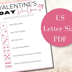 Valentine's Day Candy Dice Game for Kids, Galentine's Games, Office ...