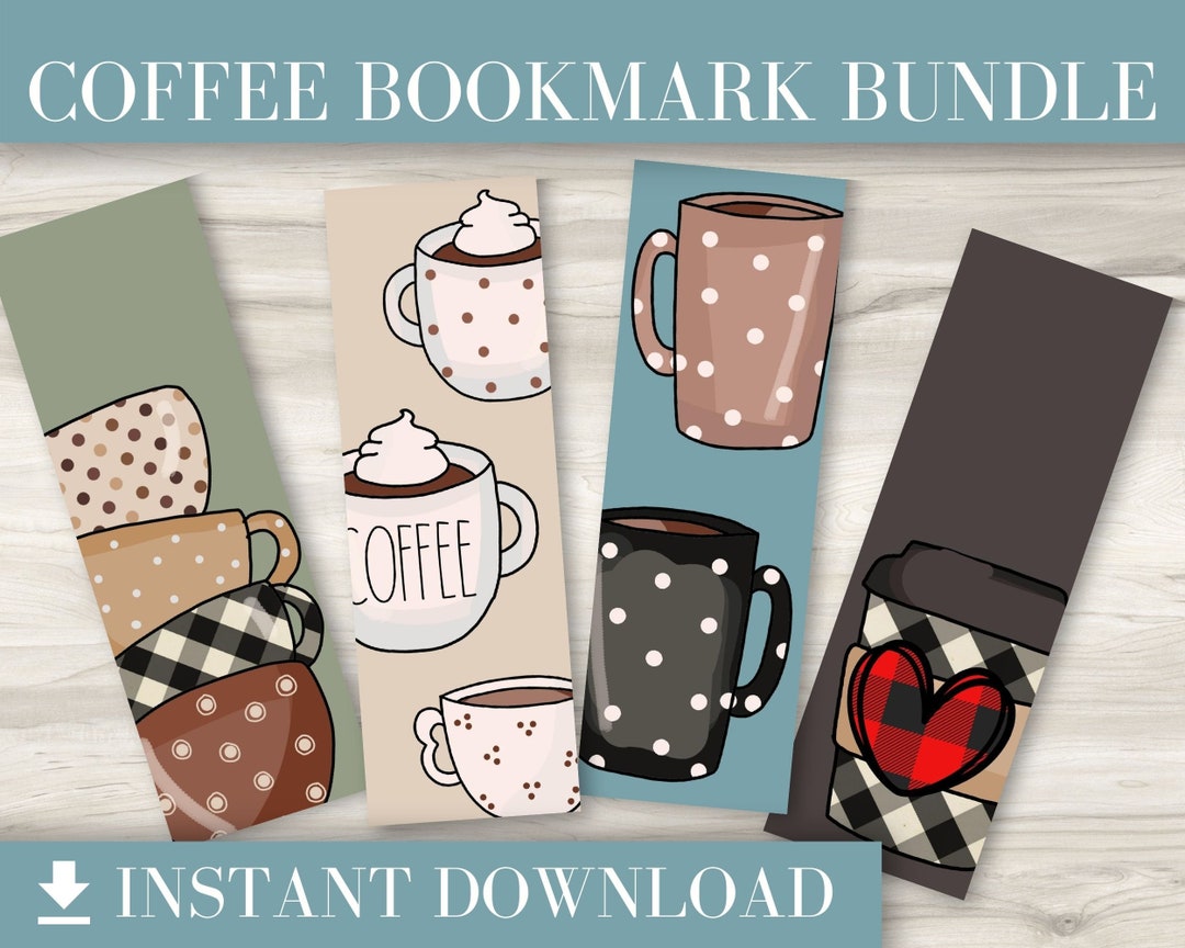 Coffee Bookmarks for Women Men Coffee Gifts Digital - Etsy