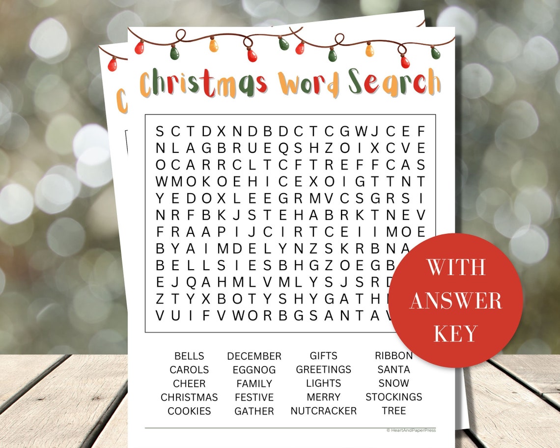 Christmas Word Search for Kids & All Ages - Printable PDF - Etsy