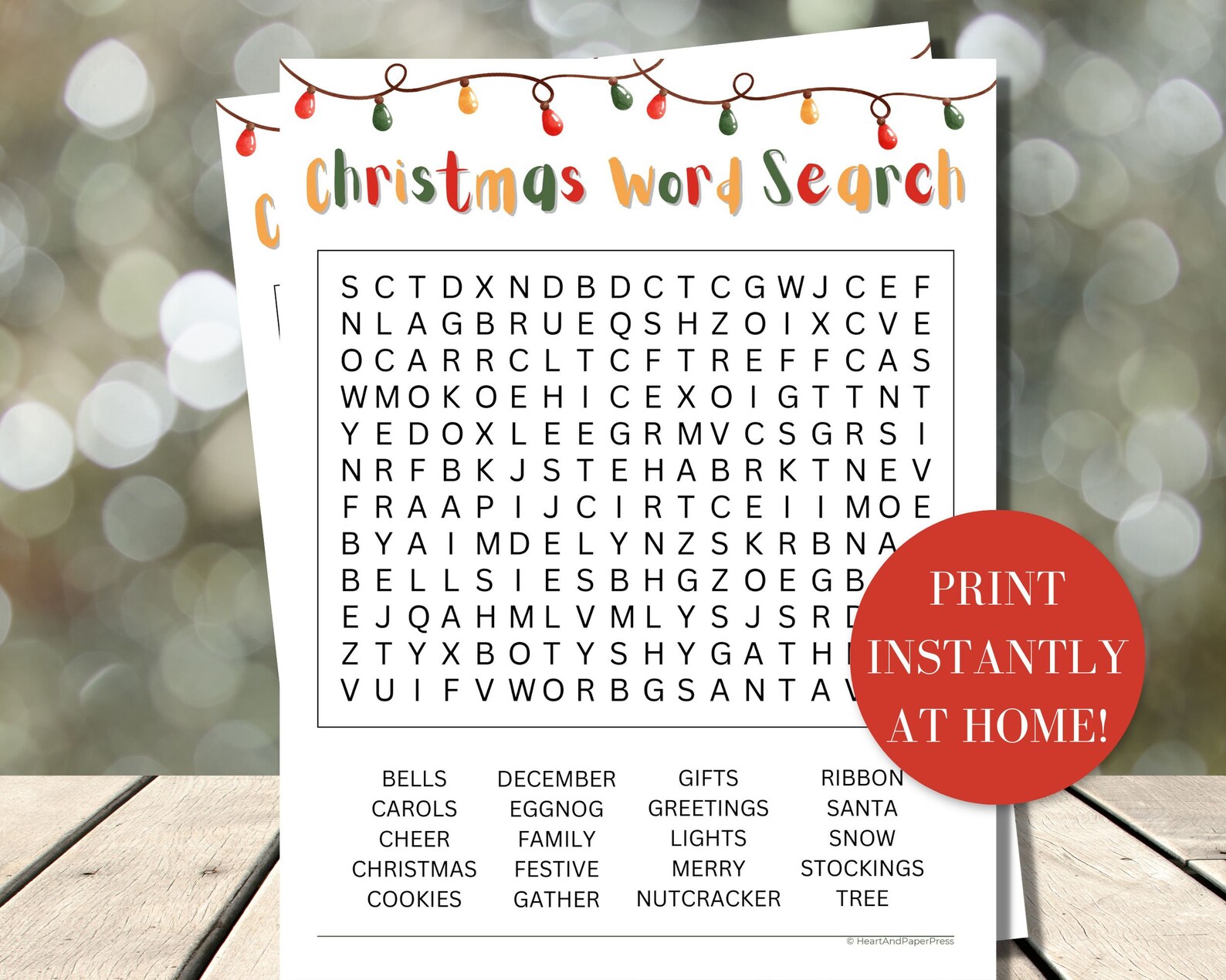 Christmas Word Search for Kids & All Ages - Printable PDF - Etsy