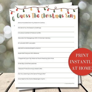 Guess the Christmas Carol Game for Office Christmas Party, Friendsmas ...