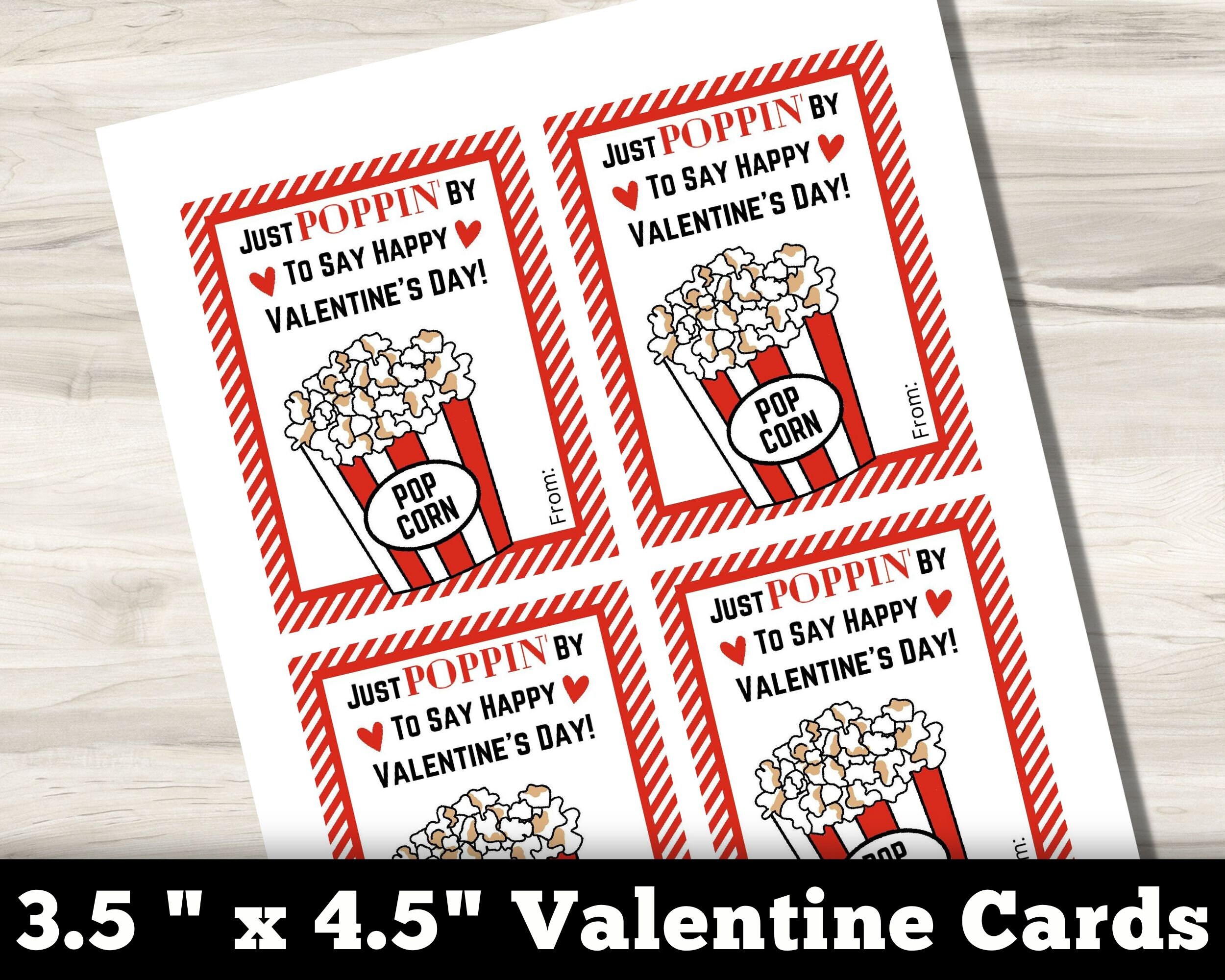 Popcorn Valentine Card PRINTABLE, Poppin Valentine Tag, Classroom ...