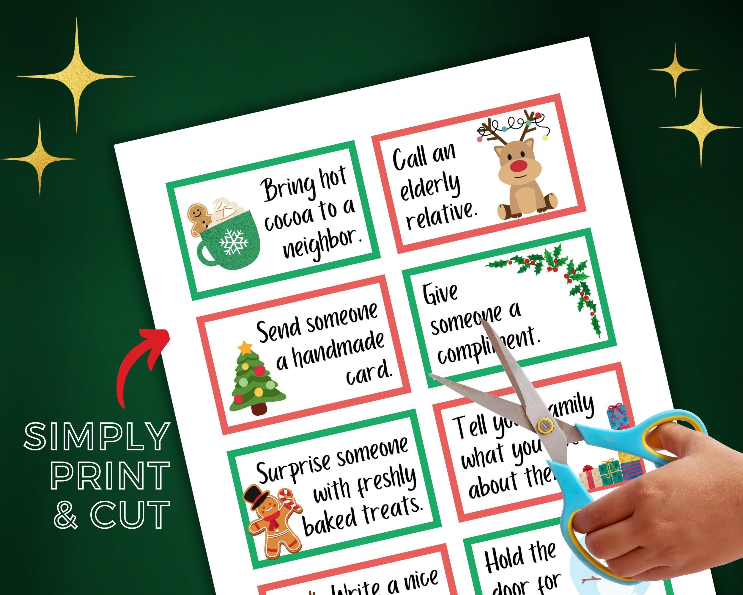 Kindness Advent Calendar Cards, Christmas Countdown Kindness Cards ...