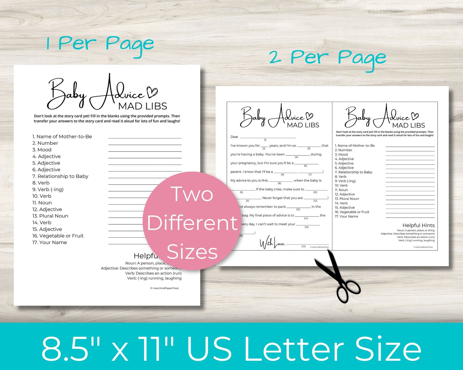 Baby Shower Mad Libs Printable Baby Shower Games Baby - Etsy