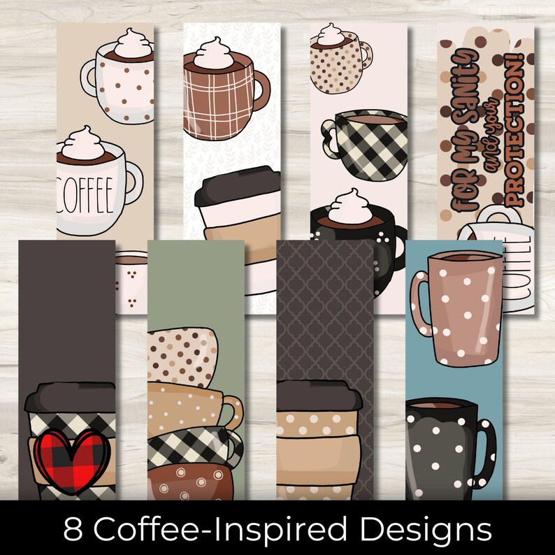 Coffee Bookmarks for Women Men, Coffee Gifts, Digital Printable Unique ...
