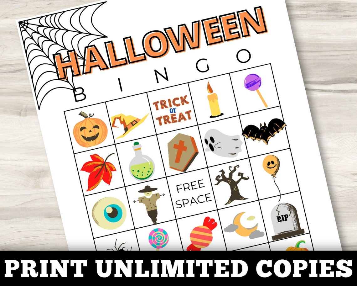 Halloween Bingo Cards, Printable Spooky Bingo, Halloween Homeschool ...