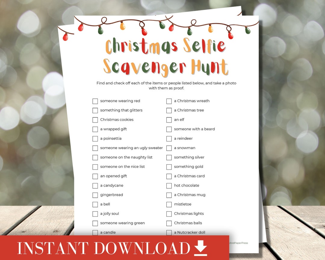 Christmas Scavenger Hunt / Photo Scavenger Hunt for Christmas Party ...