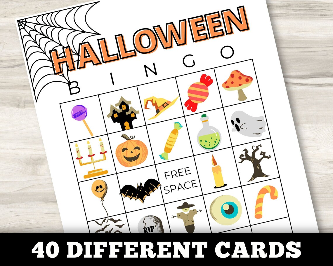 Halloween Bingo Cards, Printable Spooky Bingo, Halloween Homeschool ...