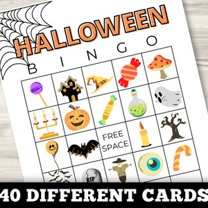 Halloween Bingo Cards, Printable Spooky Bingo, Halloween Homeschool ...