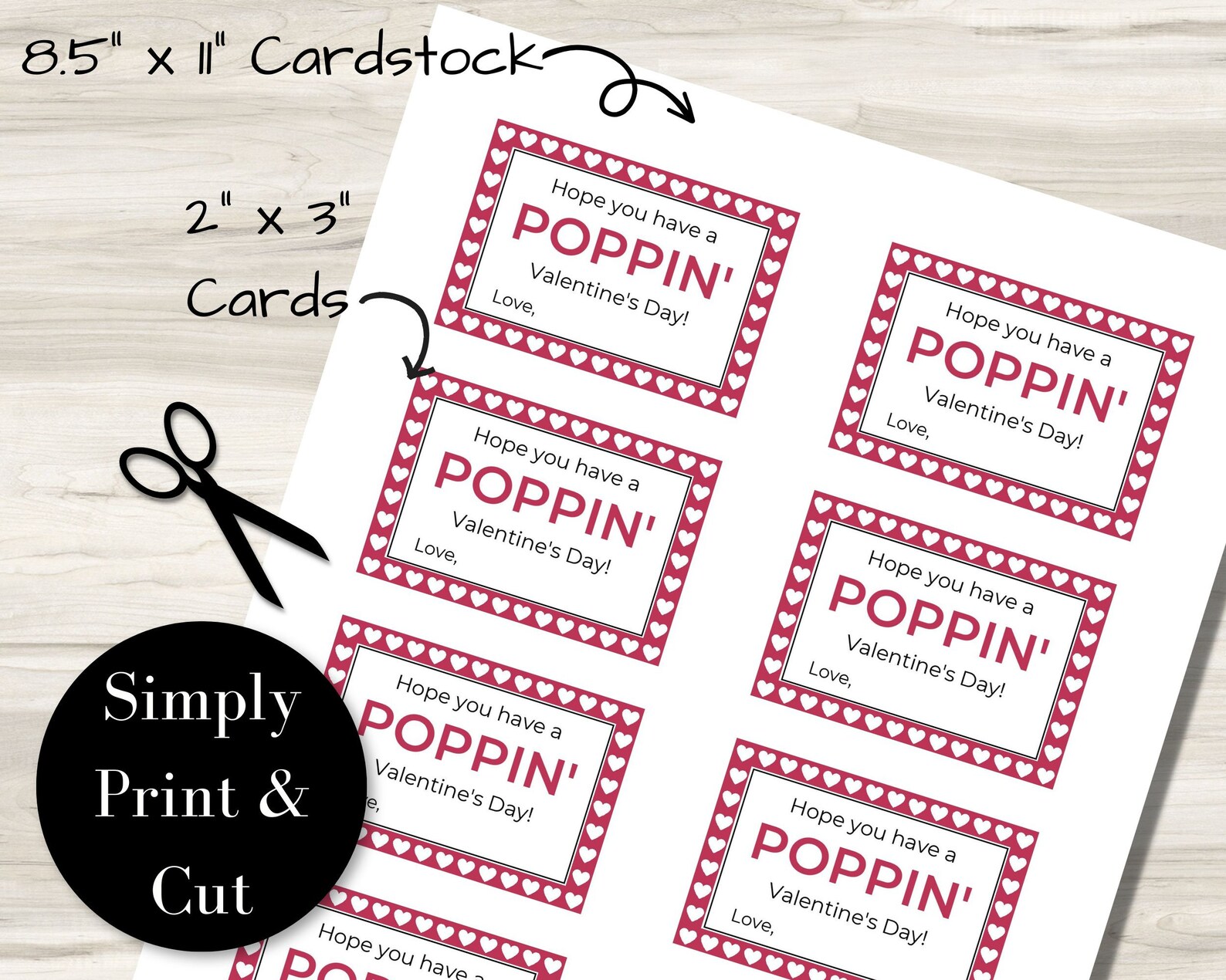 Poppin Valentine Tag Printable, Pop It Valentine Tag, Classroom Popcorn ...