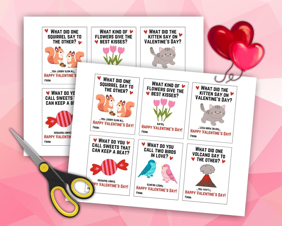 Joke Valentines Day Cards Printable, Kids Valentines Day Jokes Cards ...