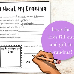 All About My Grandma Printable Letter for Mother's Day or Any Occasion ...