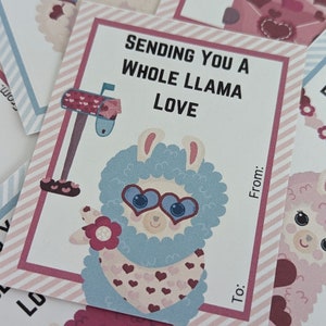 Llama Valentine Card for Kids Classroom Valentine's Day Parties - Etsy