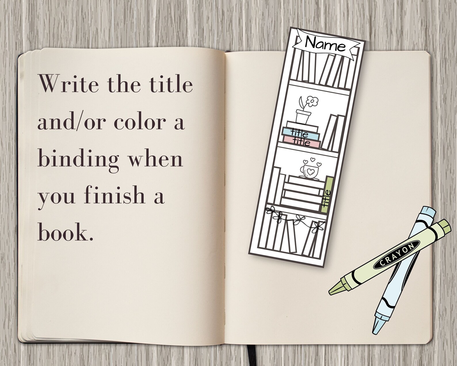 4 Reading Tracker Bookmarks With Bookshelf & Vintage Library Card to ...