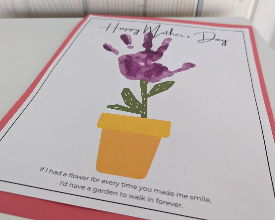 Flower Handprint Art, Mother's Day Crafts, Last Minute Mother's Day ...