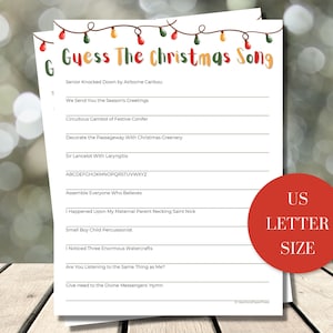 Guess the Christmas Carol Game for Office Christmas Party, Friendsmas ...