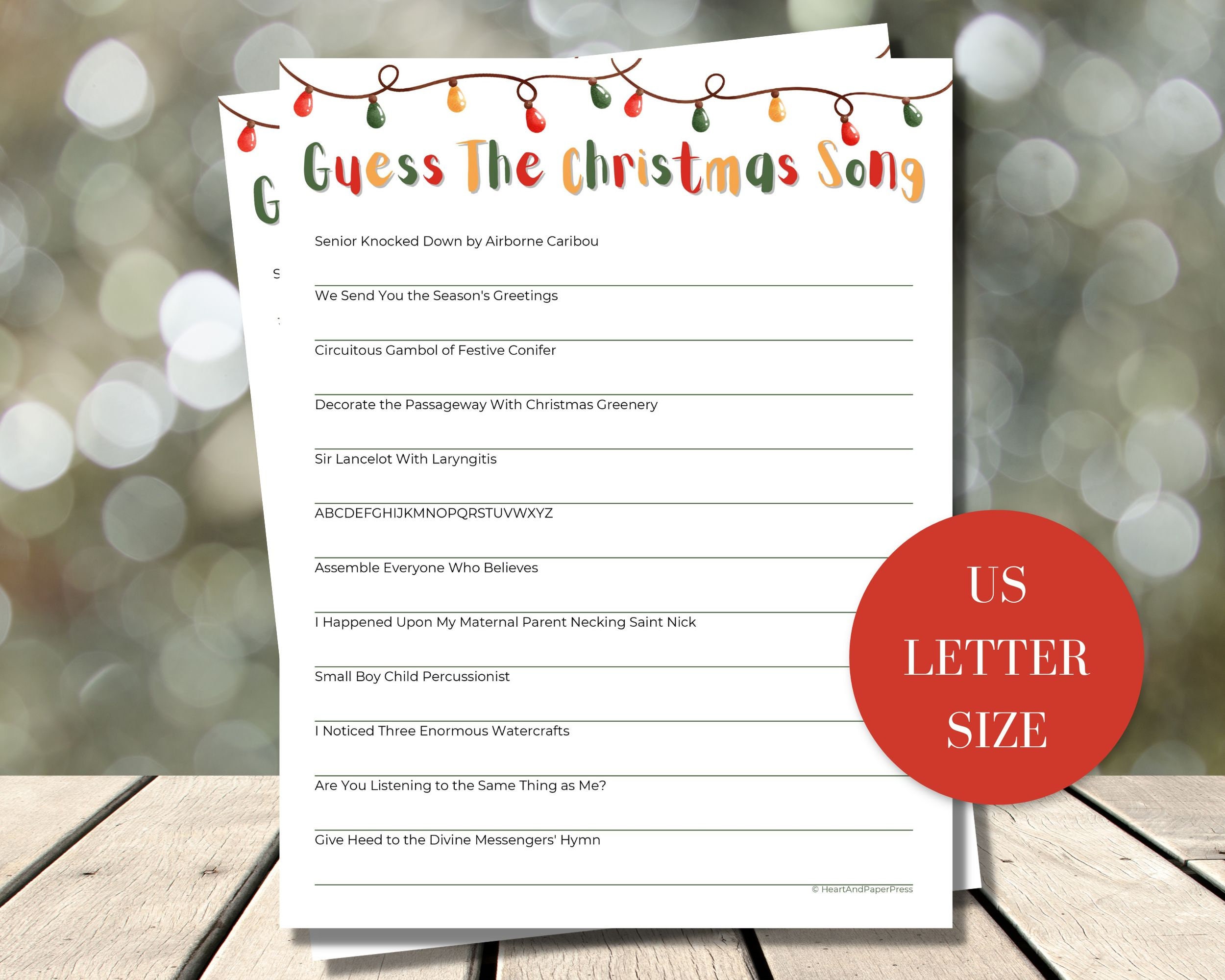 Guess the Christmas Carol Game for Office Christmas Party, Friendsmas ...