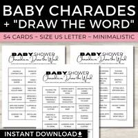 Baby Shower Word Scramble, Printable Baby Shower Games, Minimal Gender ...