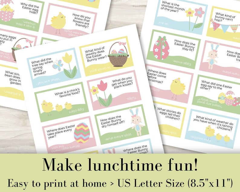 Easter Lunch Box Jokes for Kids, Spring Lunchbox Notes, Lunch Box Notes ...