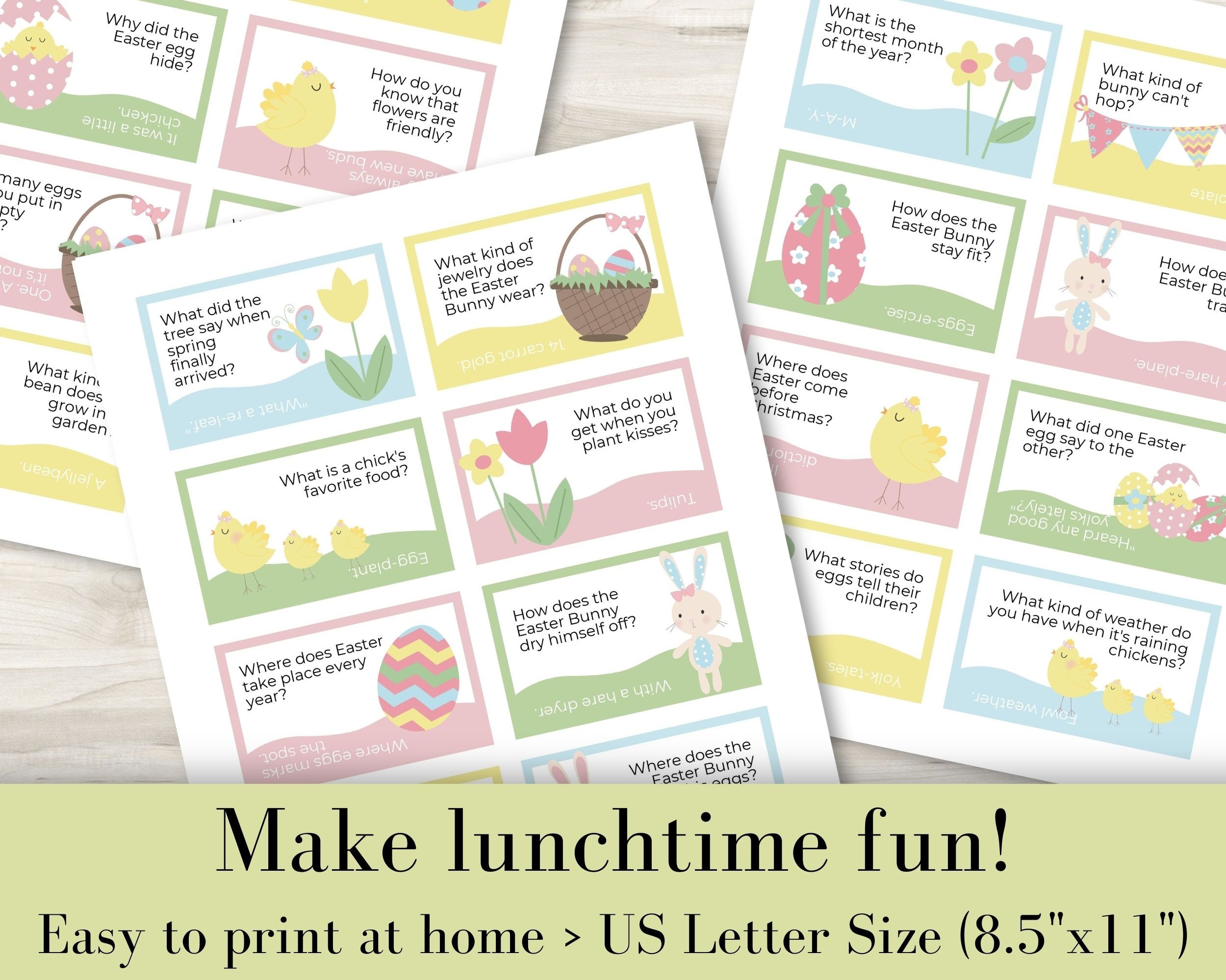 Easter Lunch Box Jokes for Kids, Spring Lunchbox Notes, Lunch Box Notes ...
