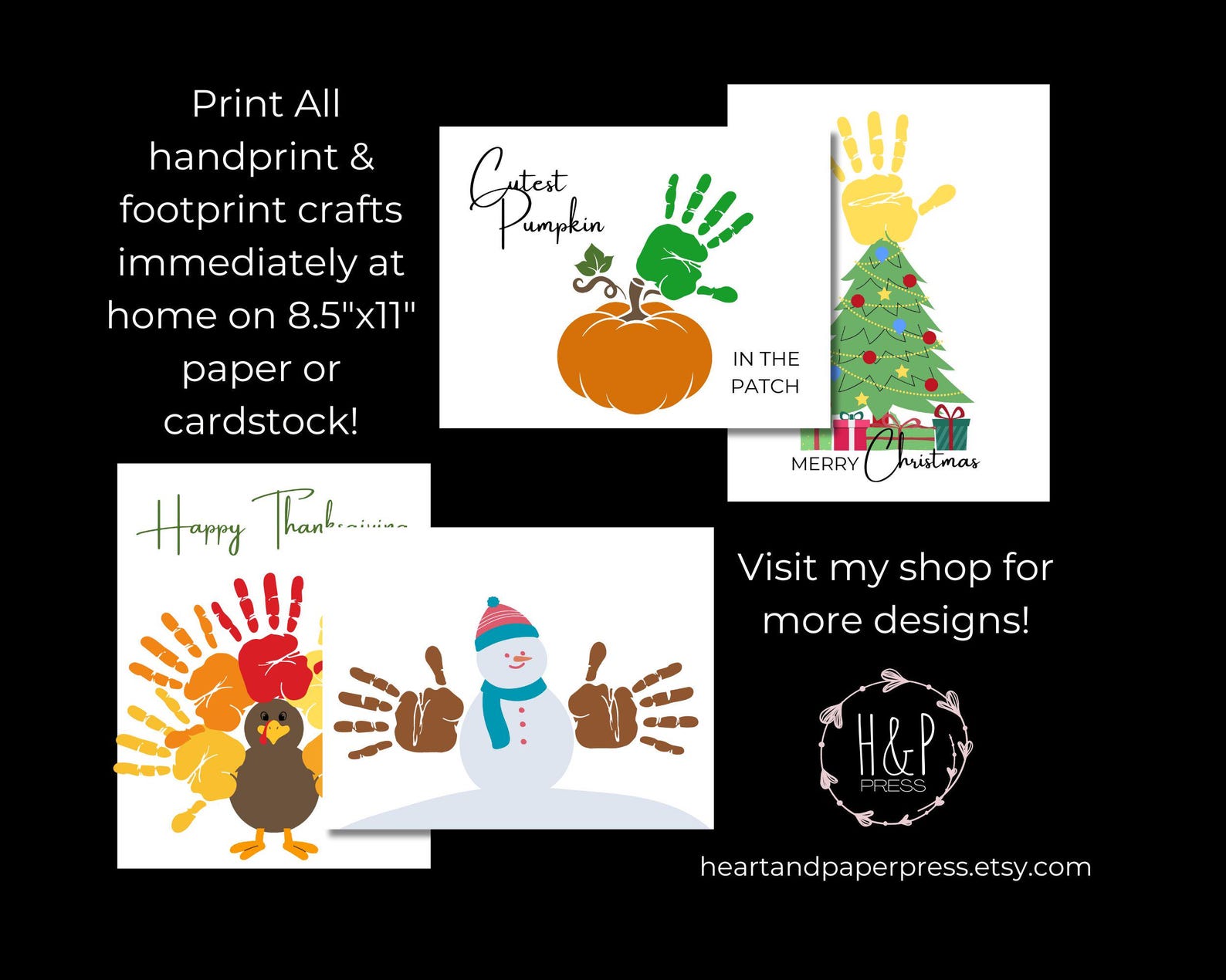 Christmas Handprint Art Bundle, Winter Handprint Crafts, Footprint ...