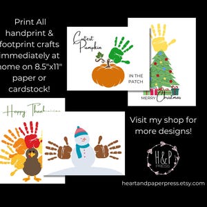 Christmas Handprint Art Bundle, Winter Handprint Crafts, Footprint ...