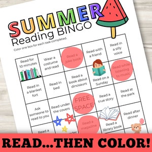 Summer Reading Bingo PRINTABLE, Summer Reading Challenge for Kids ...