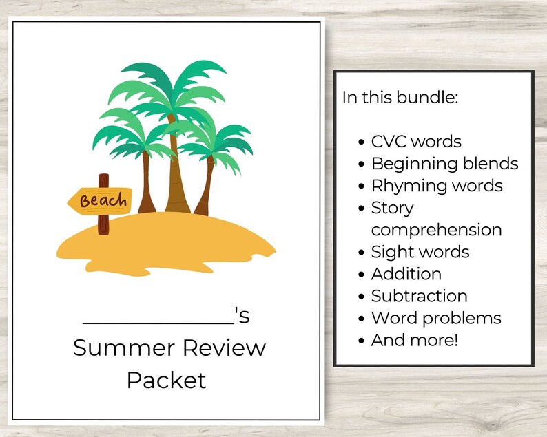 Kindergarten Summer Review PRINTABLE Bundle BONUS Summer - Etsy