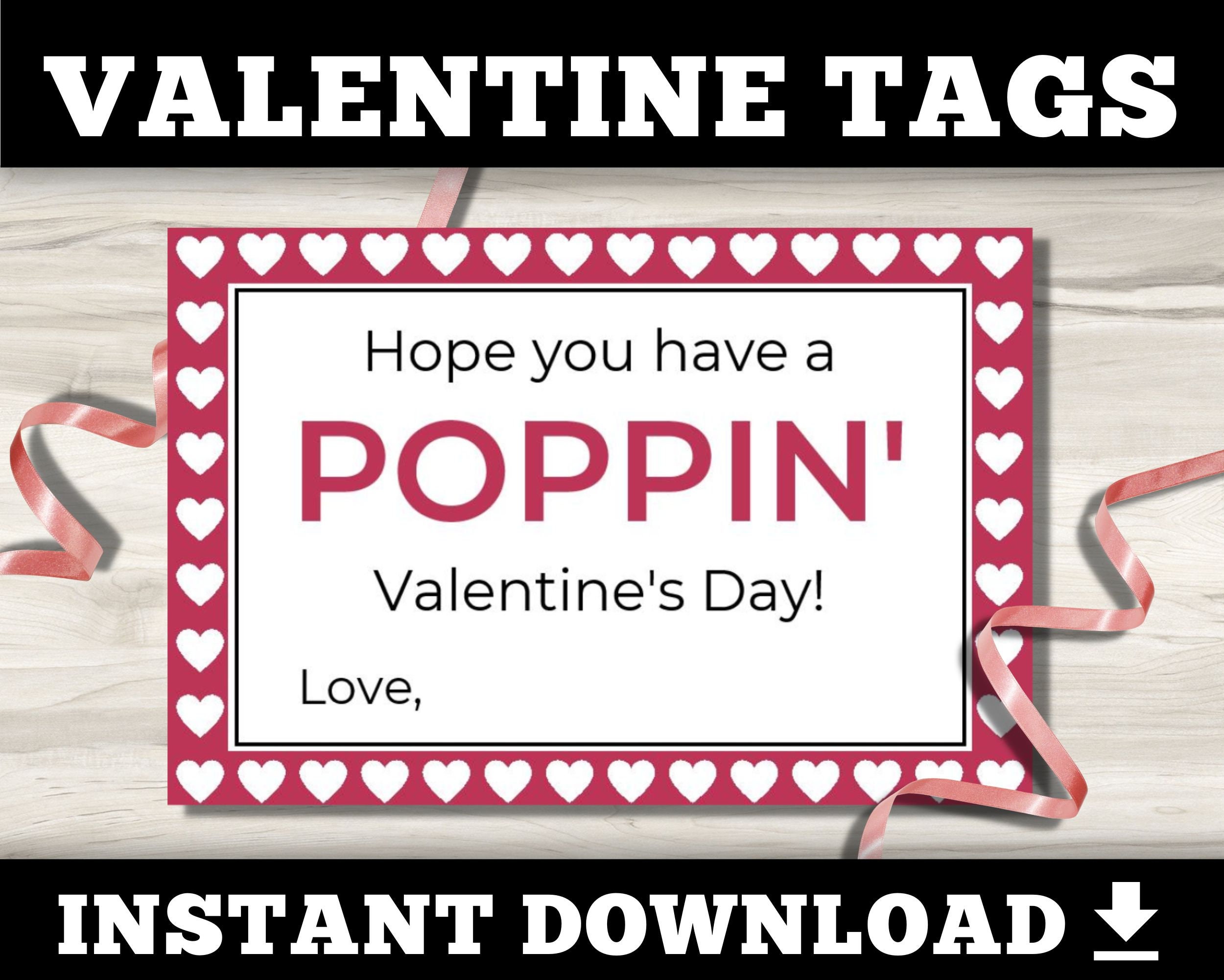 Poppin Valentine Tag Printable, Pop It Valentine Tag, Classroom Popcorn ...
