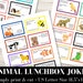 Animal Lunchbox Notes for Kids, Printable Lunch Box Jokes, Lunch Notes ...