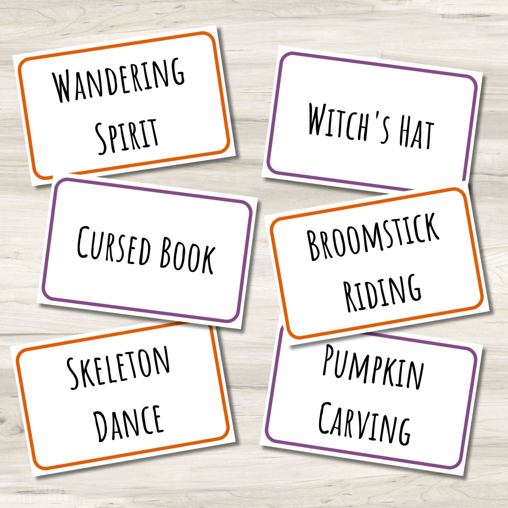 Halloween Charades (draw It Cards) PRINTABLE Kids Halloween Party Game ...