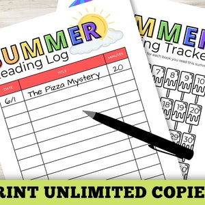 Summer Reading Tracker, Reading Log, PRINTABLE Reading Challenge for ...