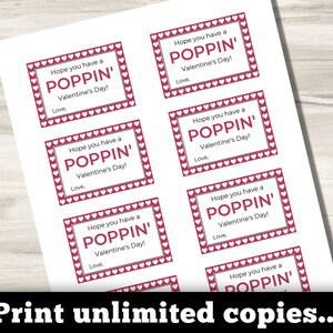 Poppin Valentine Tag Printable, Pop It Valentine Tag, Classroom Popcorn ...