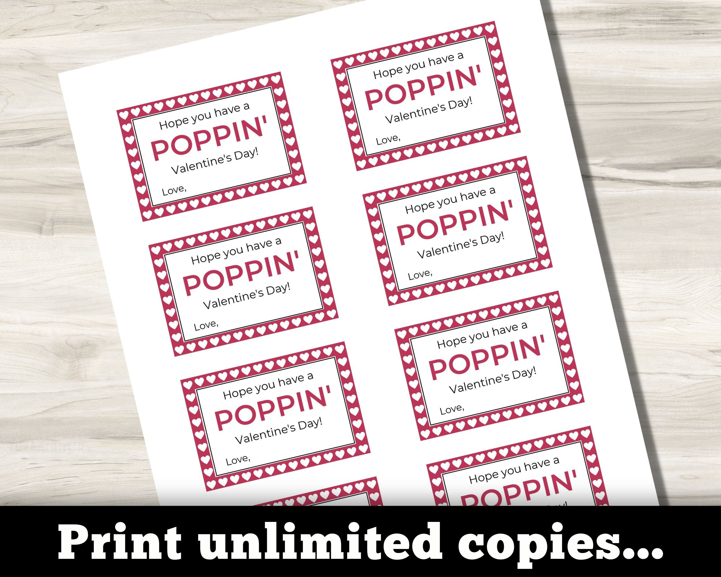 Poppin Valentine Tag Printable, Pop It Valentine Tag, Classroom Popcorn ...