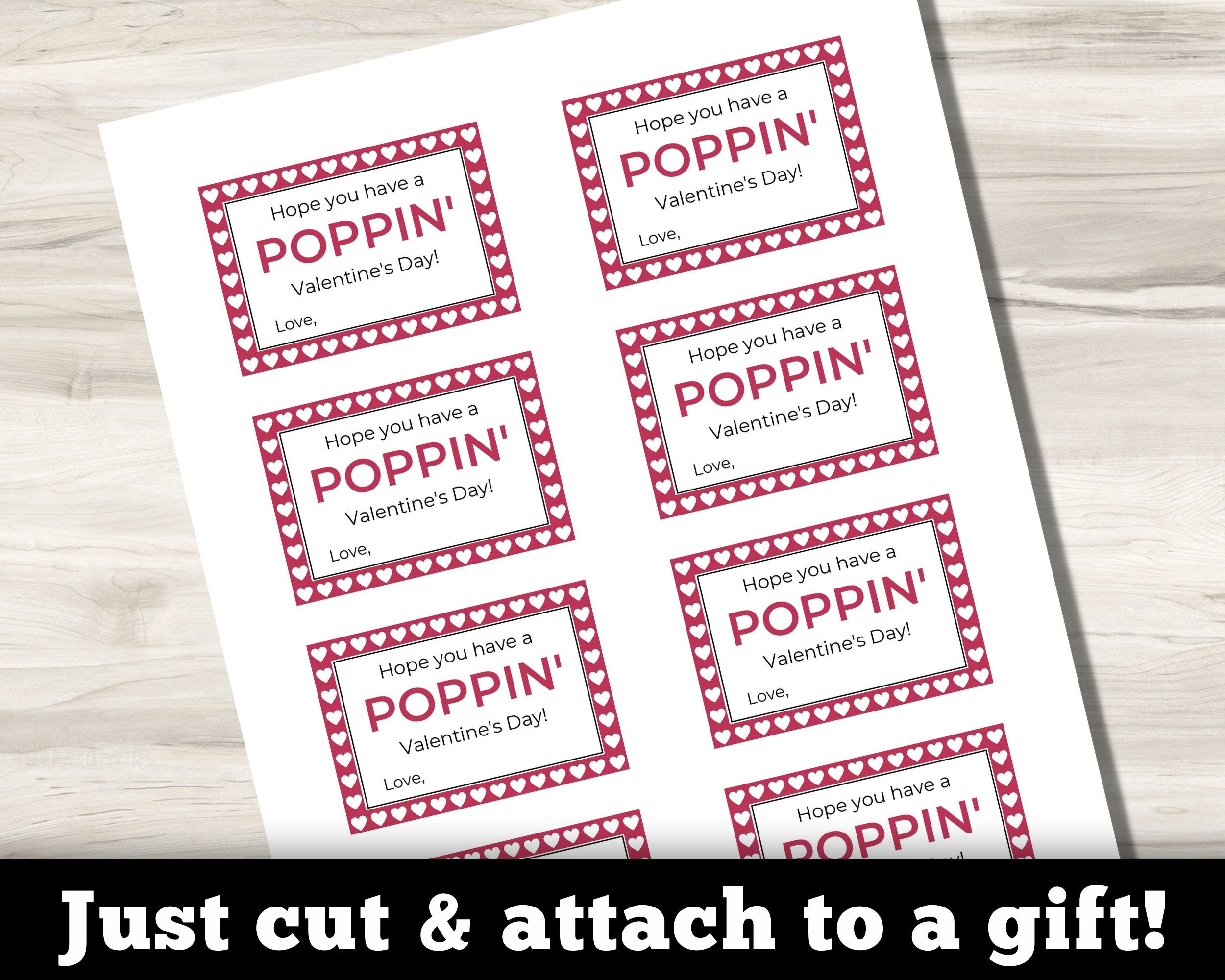 Poppin Valentine Tag Printable, Pop It Valentine Tag, Classroom Popcorn ...