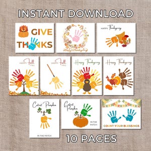 Thanksgiving Handprint Art Bundle, Fall Handprint Crafts, Daycare ...