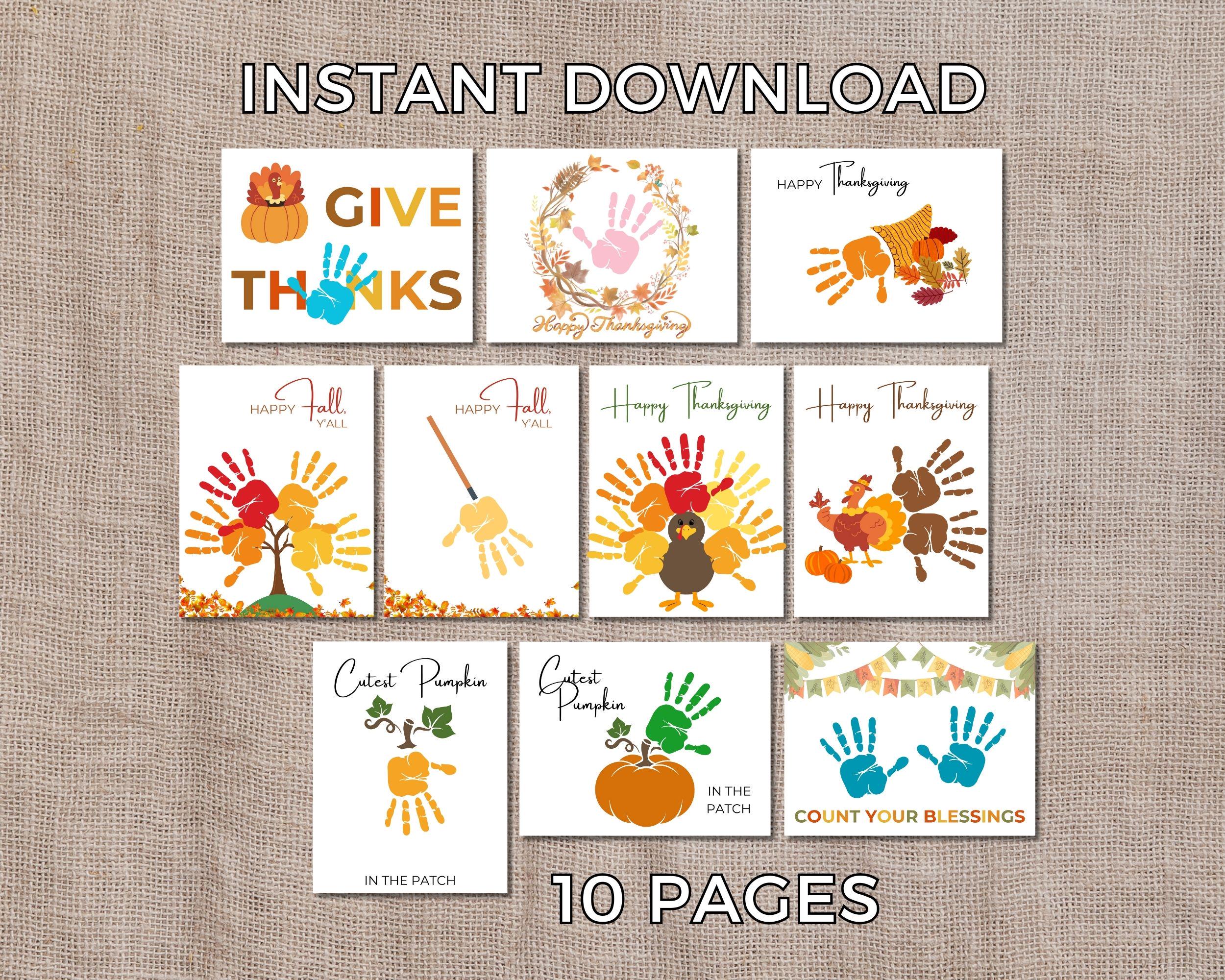 Thanksgiving Handprint Art Bundle, Fall Handprint Crafts, Daycare ...
