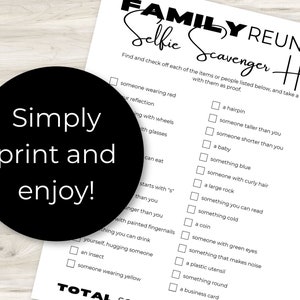 Selfie Scavenger Hunt Icebreaker Game for Family Gatherings - Etsy