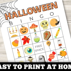 Halloween Bingo Cards, Printable Spooky Bingo, Halloween Homeschool ...