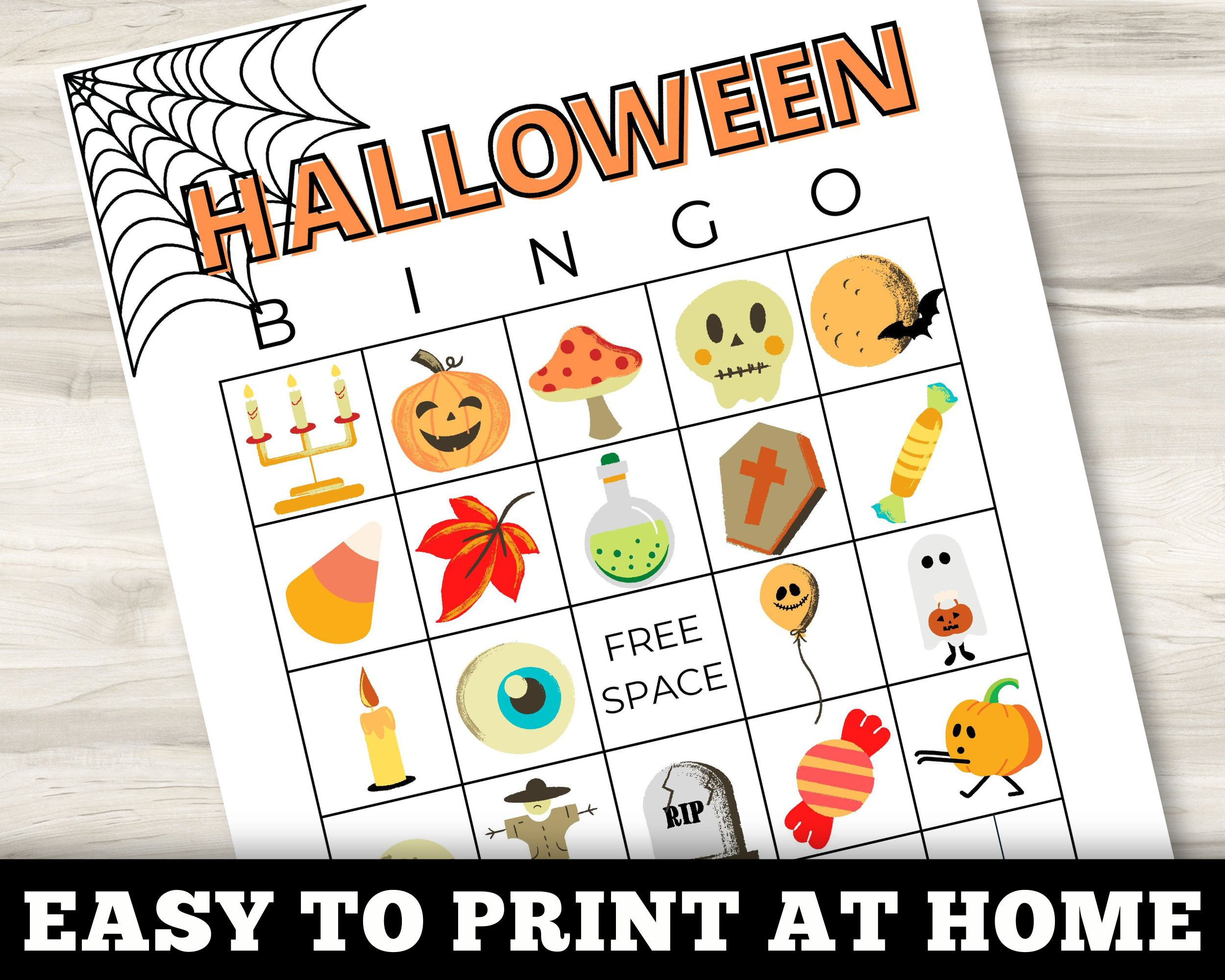 Halloween Bingo Cards, Printable Spooky Bingo, Halloween Homeschool ...
